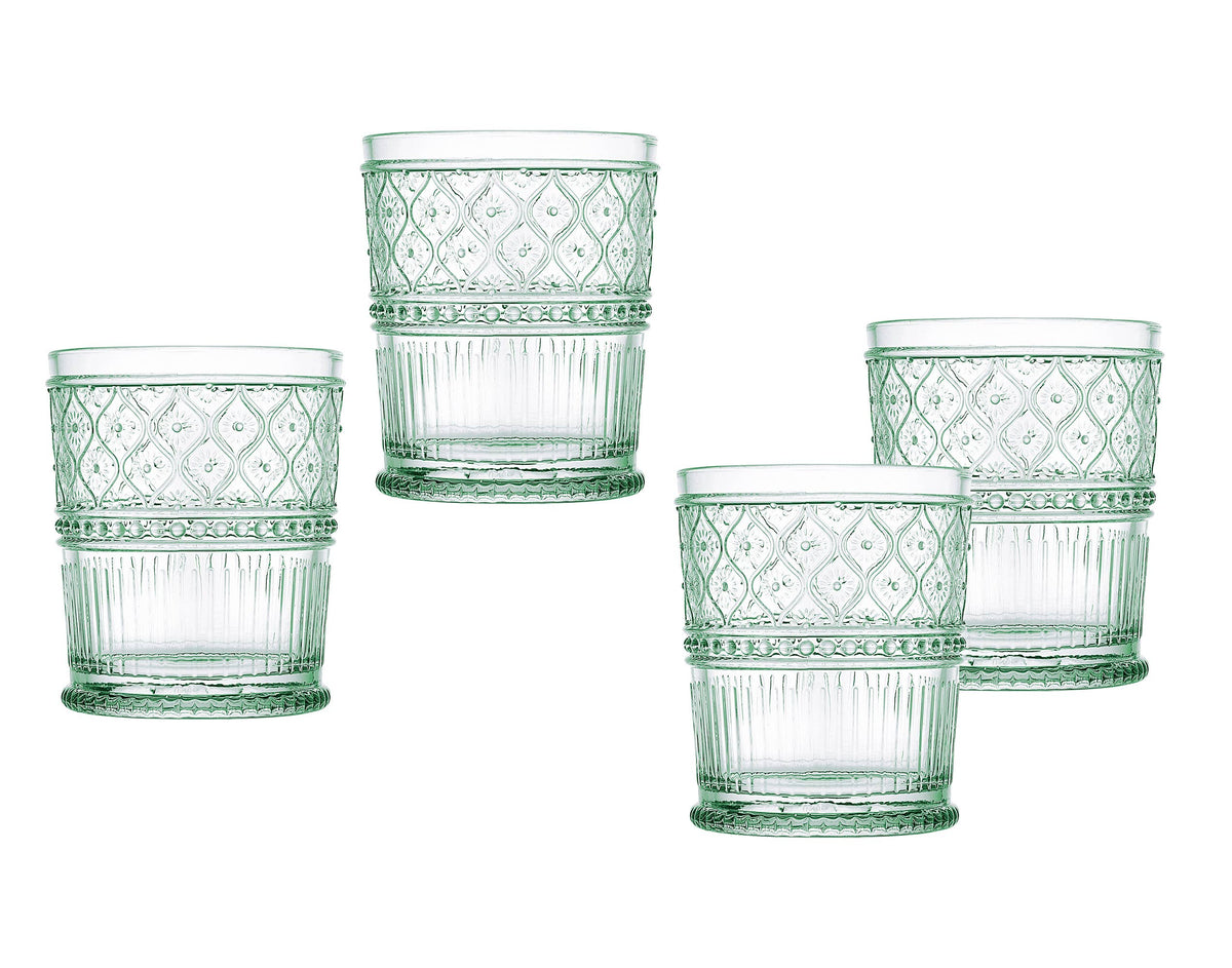 Set of Four Green Claro DOF Glass – Foxtrot Home